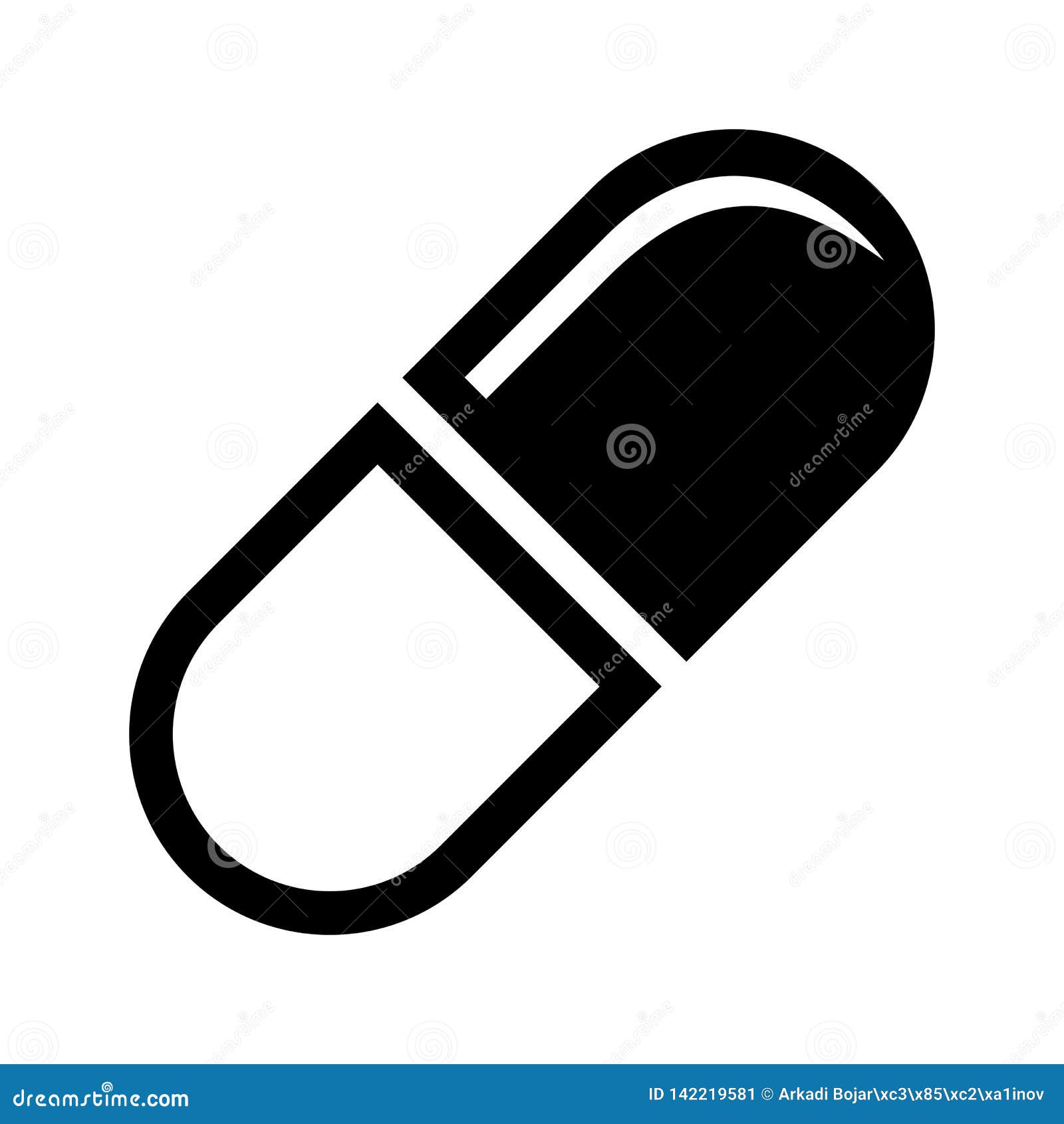 Pill capsule vector icon stock vector. Illustration of headache - 142219581