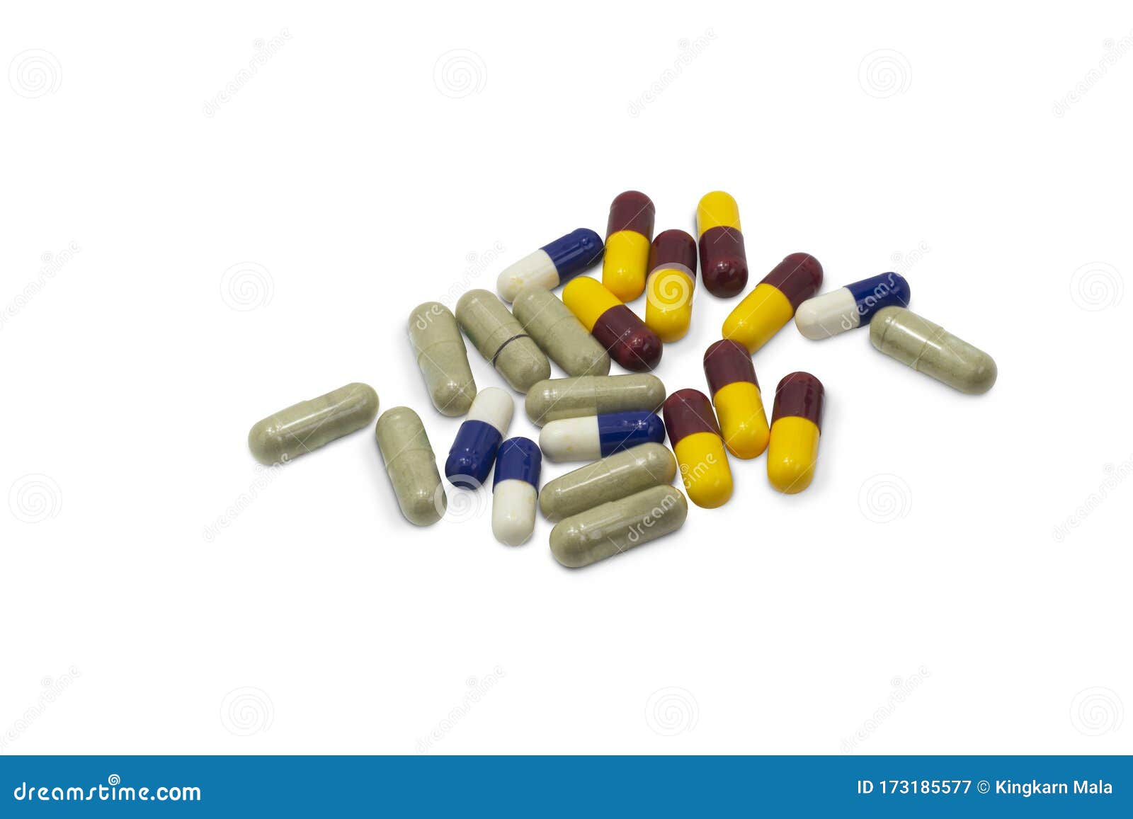 Pill Capsules on a White Background,with Clipping Path Stock Image ...