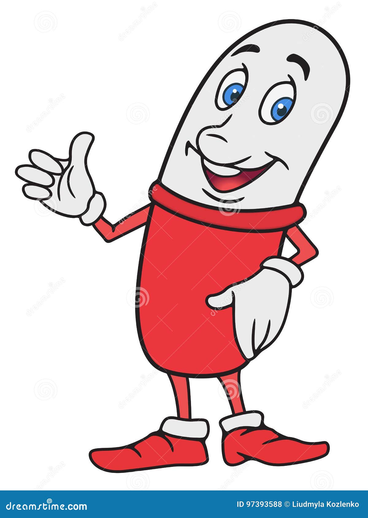 Pill Cartoon Character stock vector. Illustration of vector - 97393588