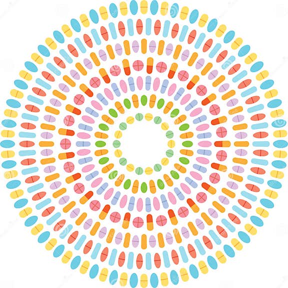 Pill circle frames stock illustration. Illustration of ibuprofen - 70838949