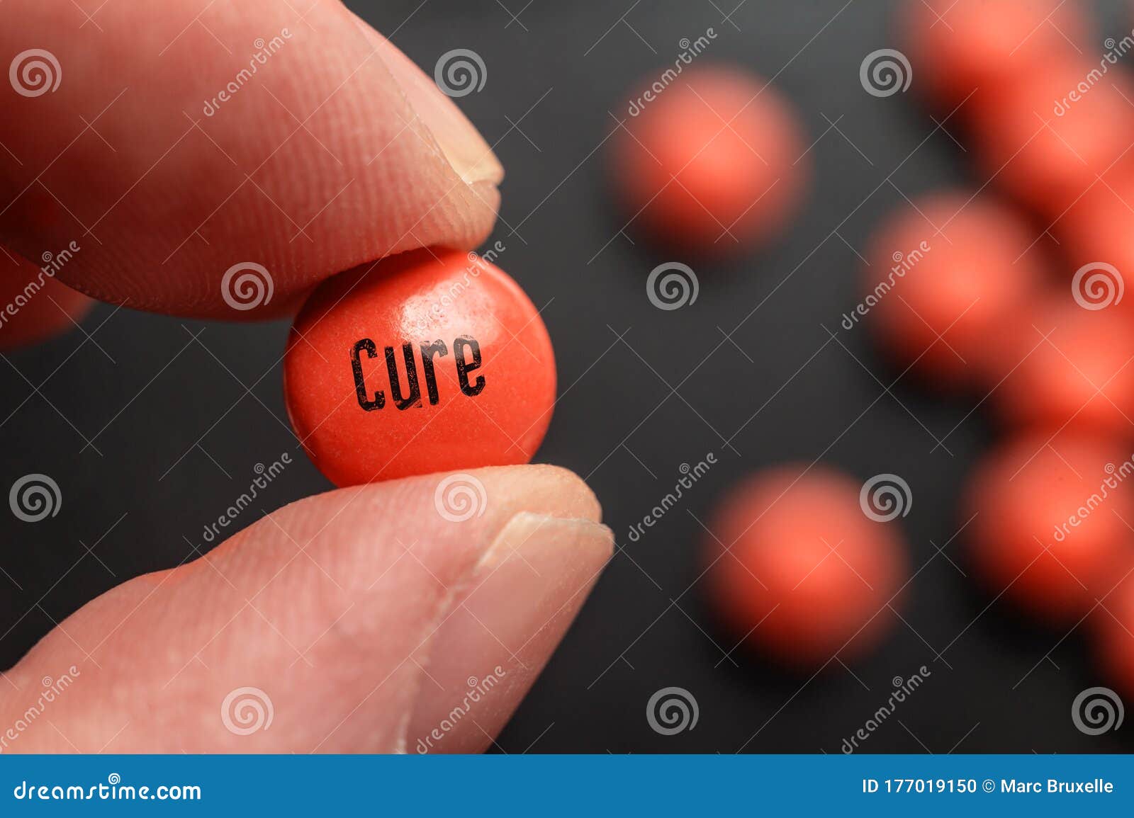 Pill with Cure label stock photo. Image of antibiotic - 177019150