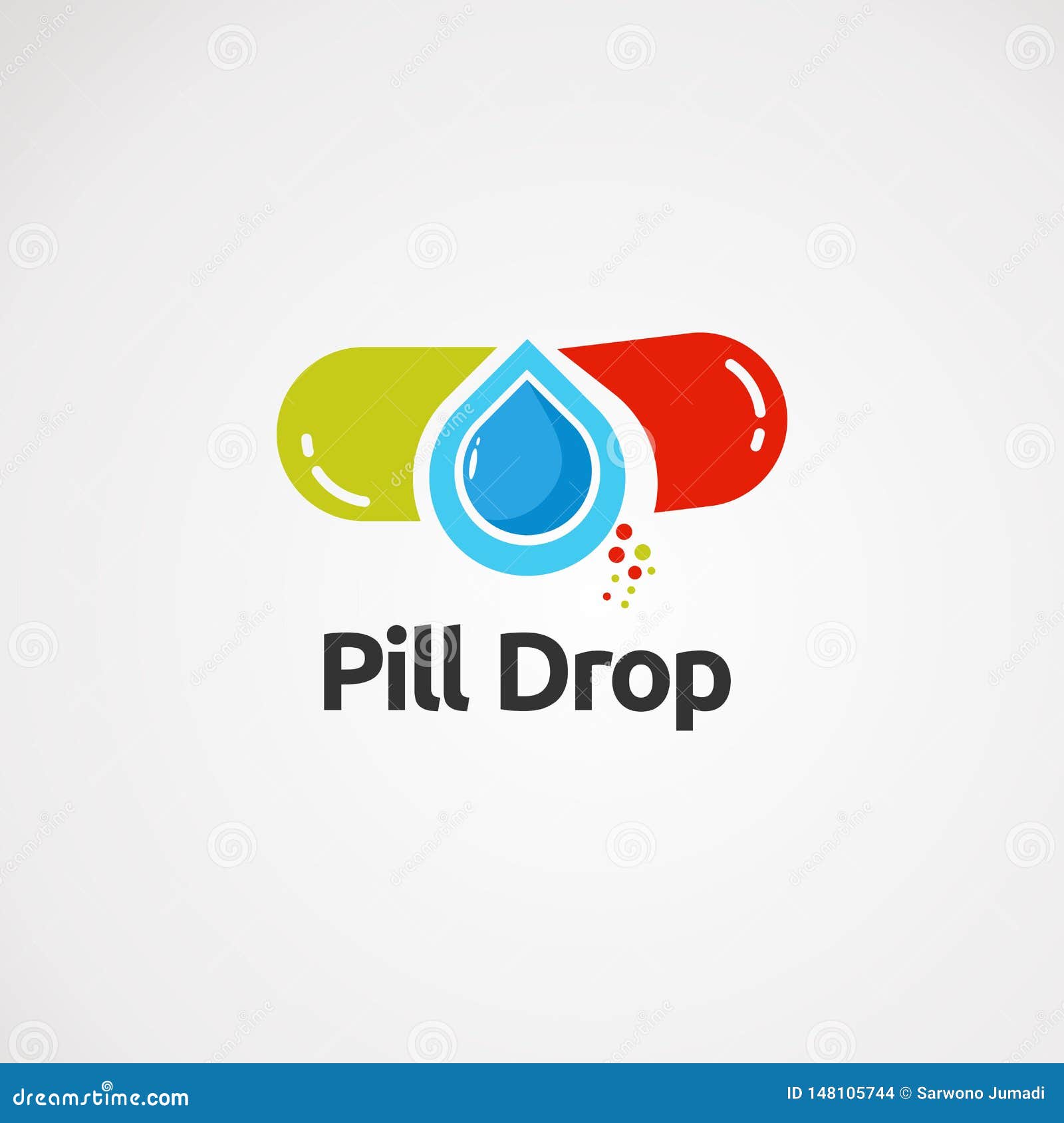 Pill Drop Logo with Simple Concept, Icon, Element, and Template for ...