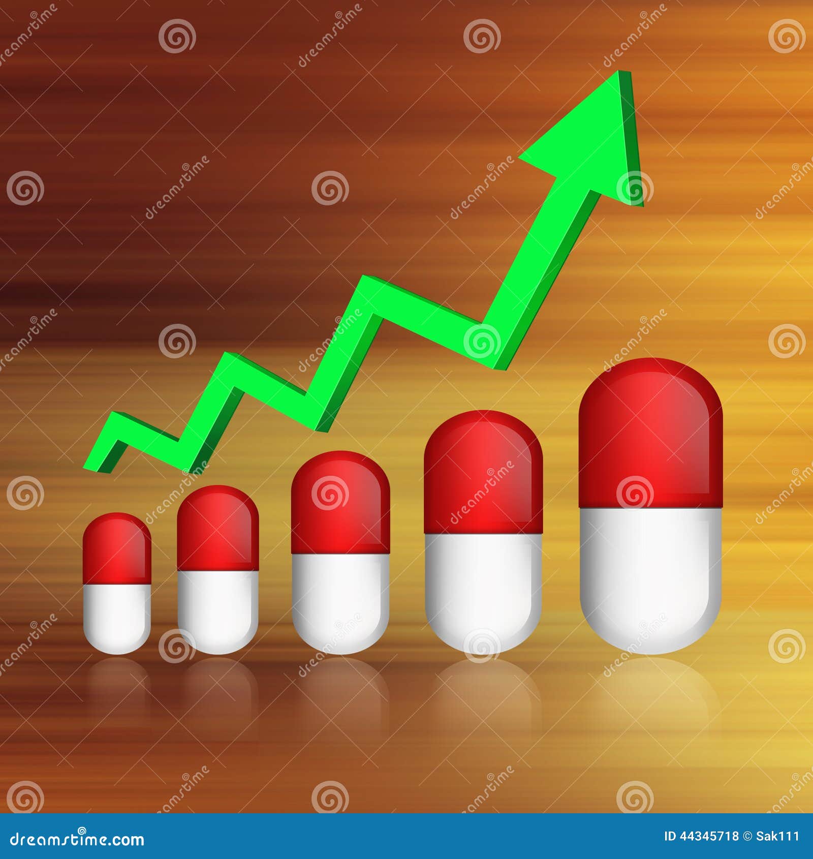 Pill with Graph on Abstract Background Stock Illustration ...