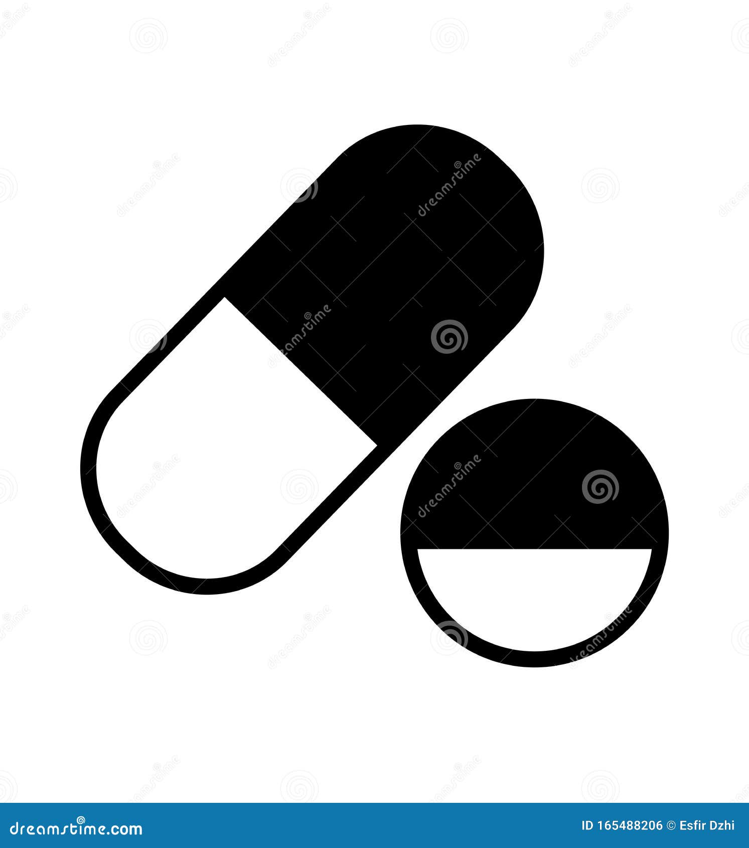 Pill Icon Isolated on White Background Vector Stock Vector ...