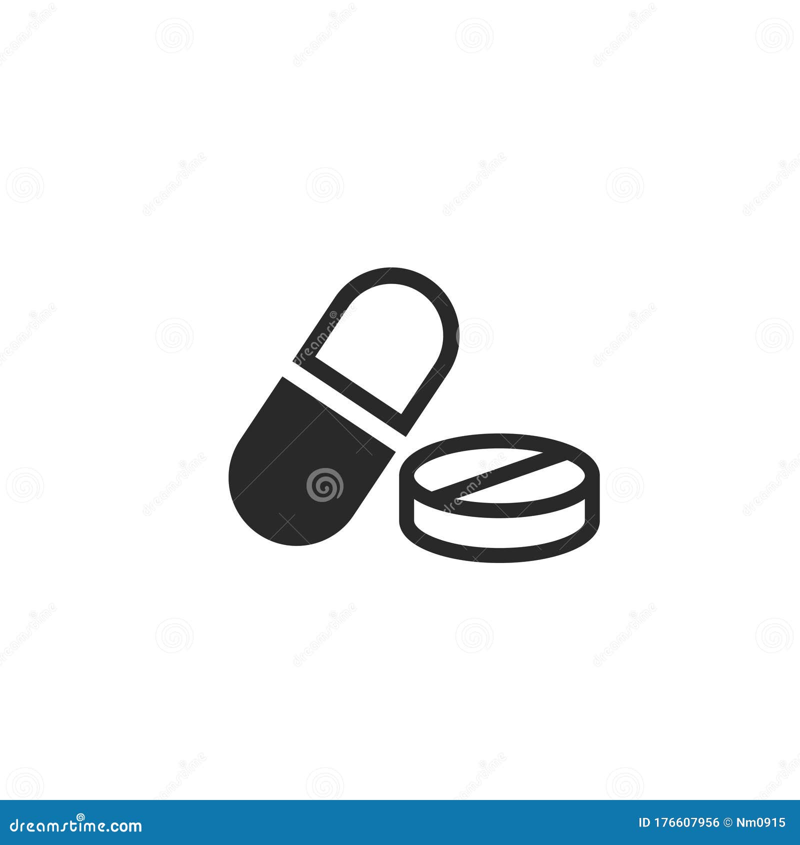Pill Icon. Medicament and Pharmaceutical Symbol. Medical Design Element ...