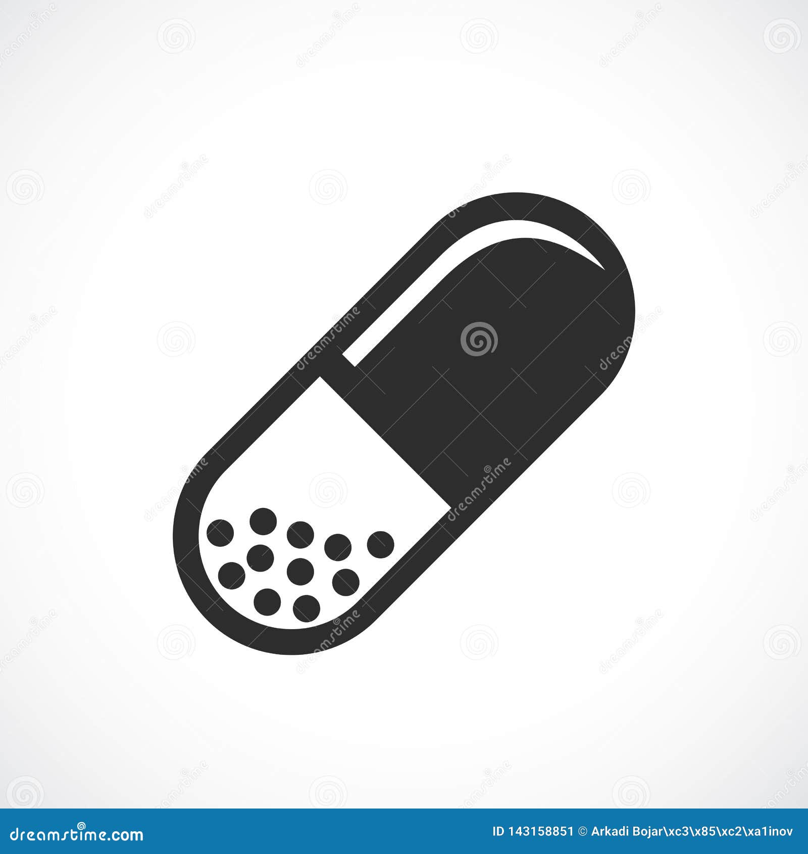 Pill icon stock vector. Illustration of illness, line - 143158851