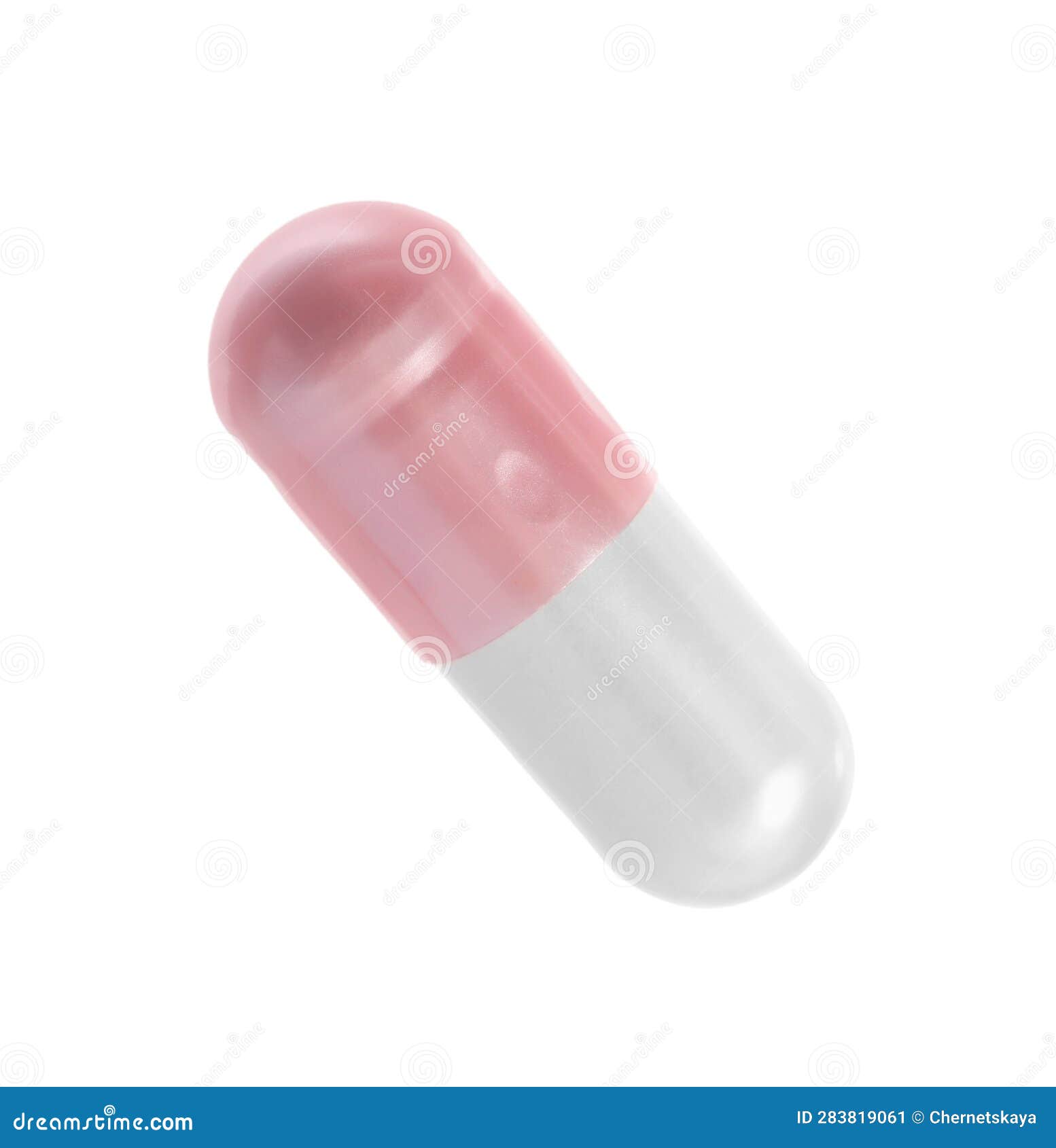 One Pill Isolated on White. Drug Therapy Stock Image - Image of ...