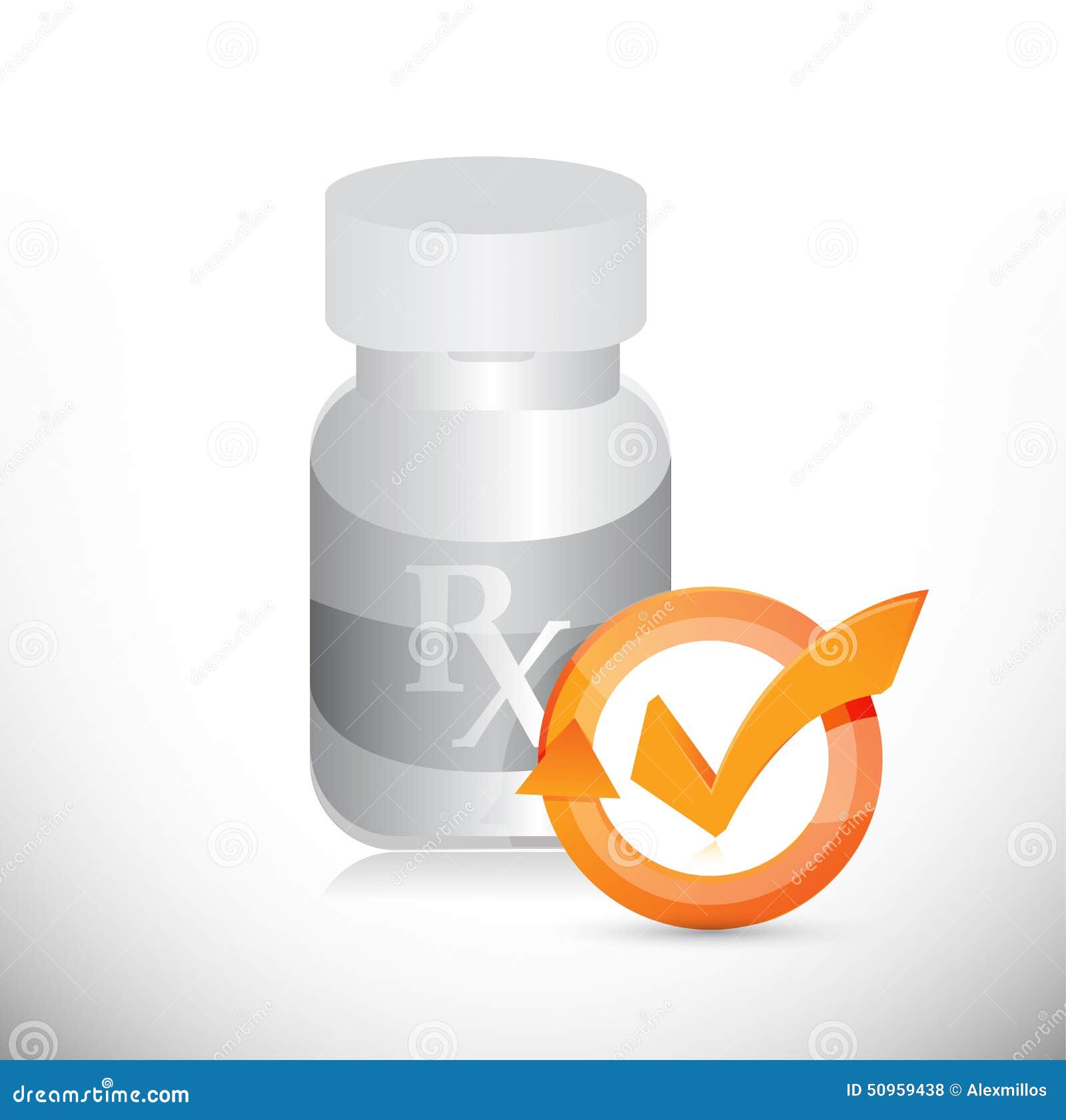 Pill Jar Check Mark Cycle Illustration | CartoonDealer.com #50959438