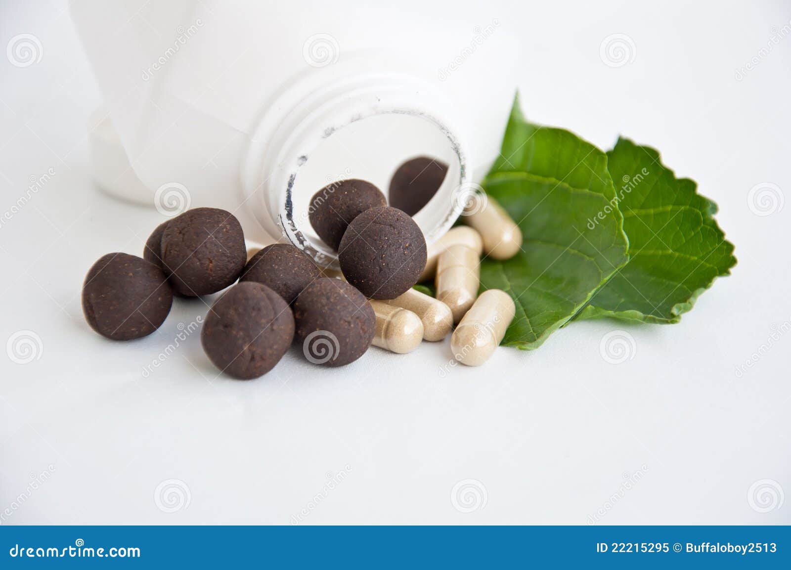 Pill From Nature On White Background Stock Image - Image of drug ...
