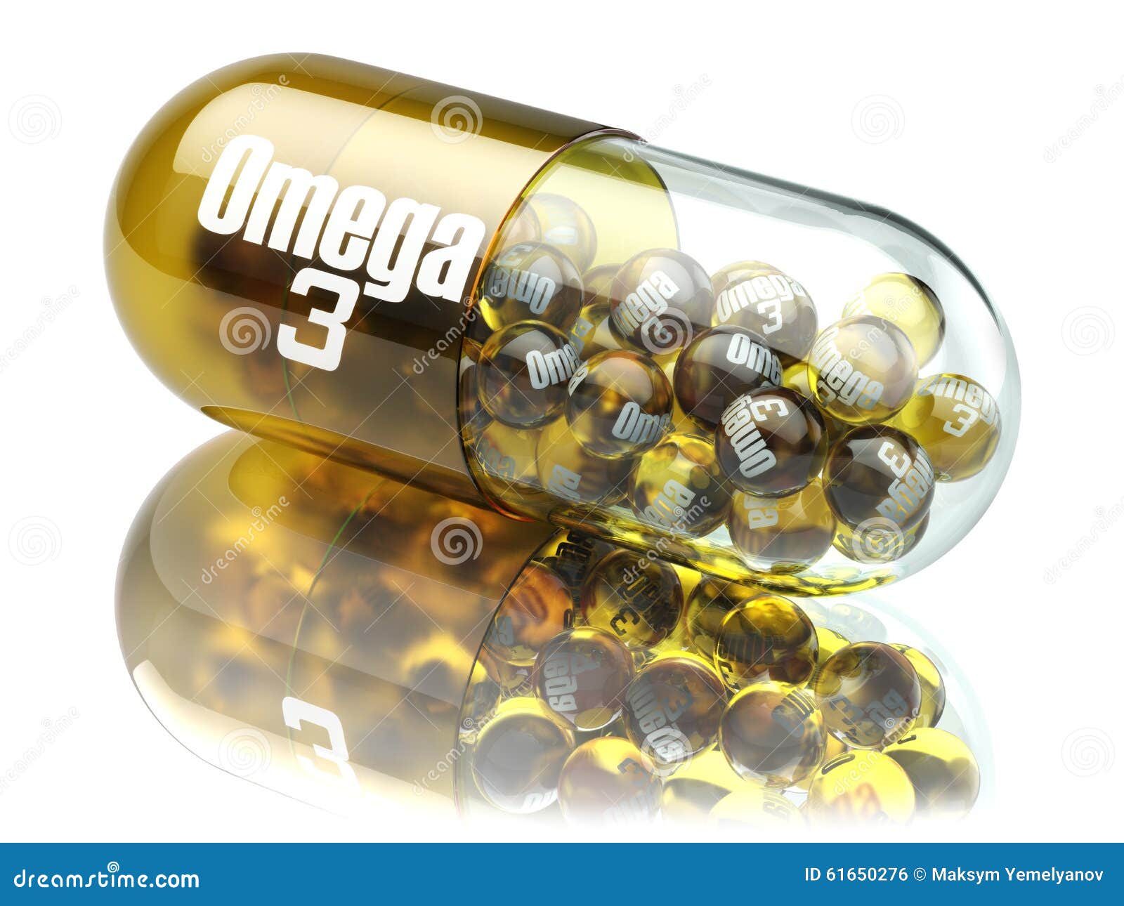 Pill with Omega 3 Element. Dietary Supplements Stock Illustration ...