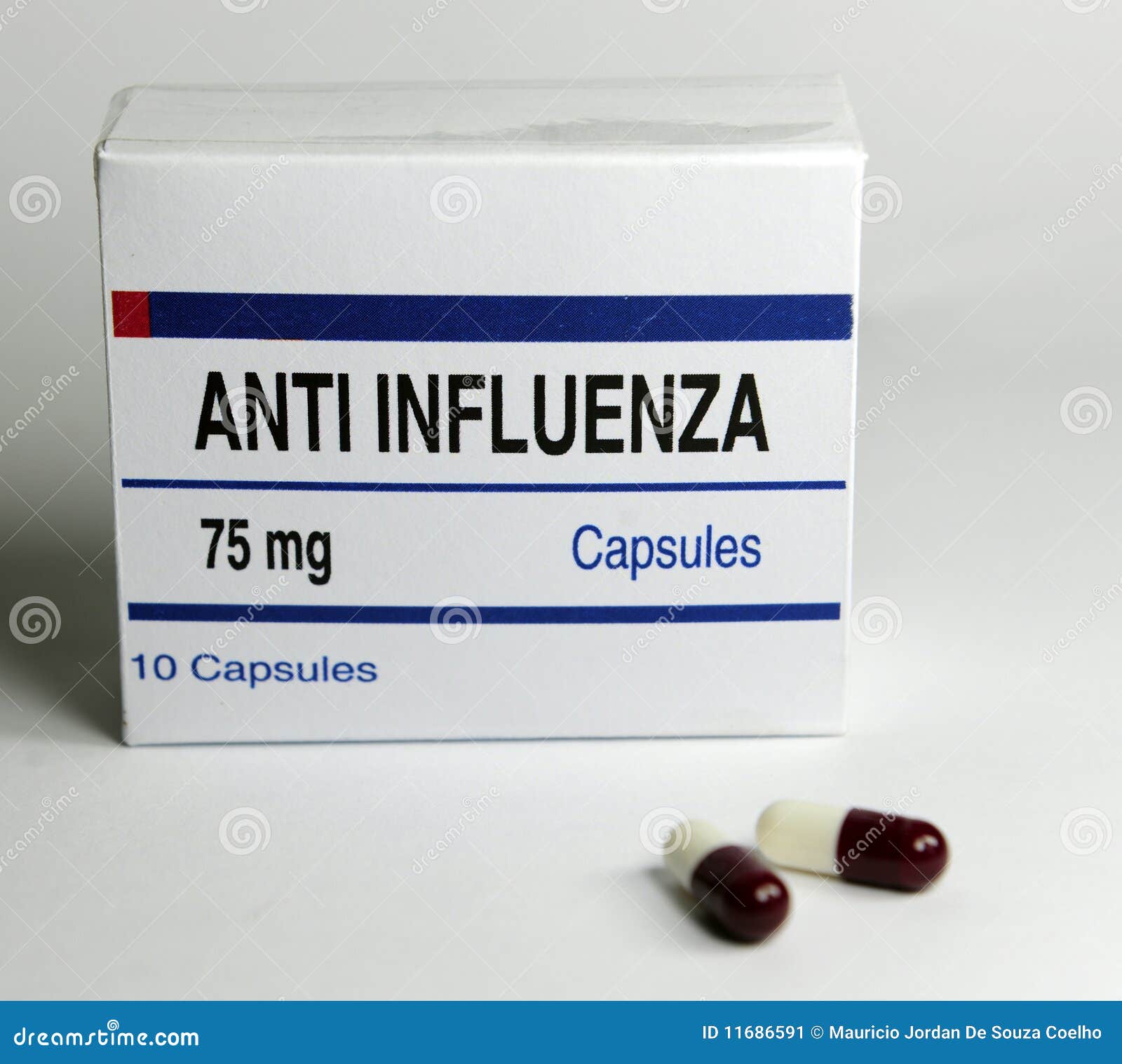 Pill package anti flu stock image. Image of fever, prescription - 11686591
