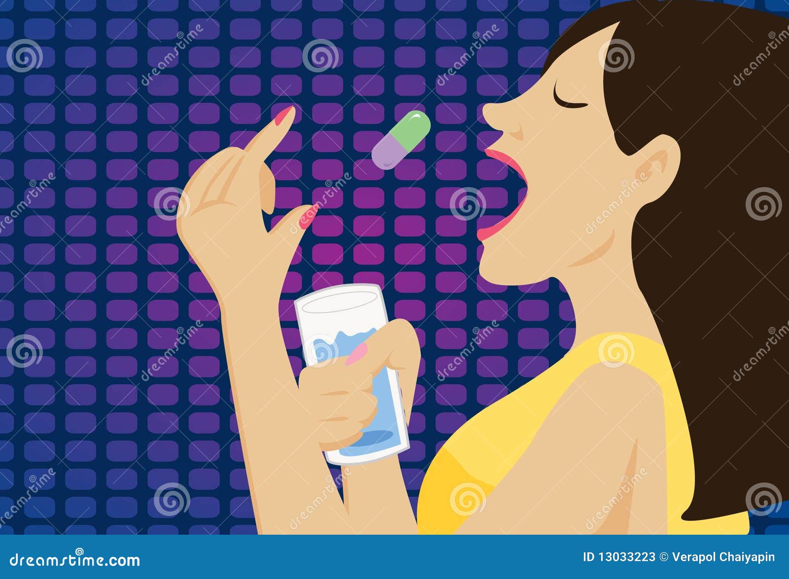Woman Popping Zit Cartoon Vector | CartoonDealer.com #40995883