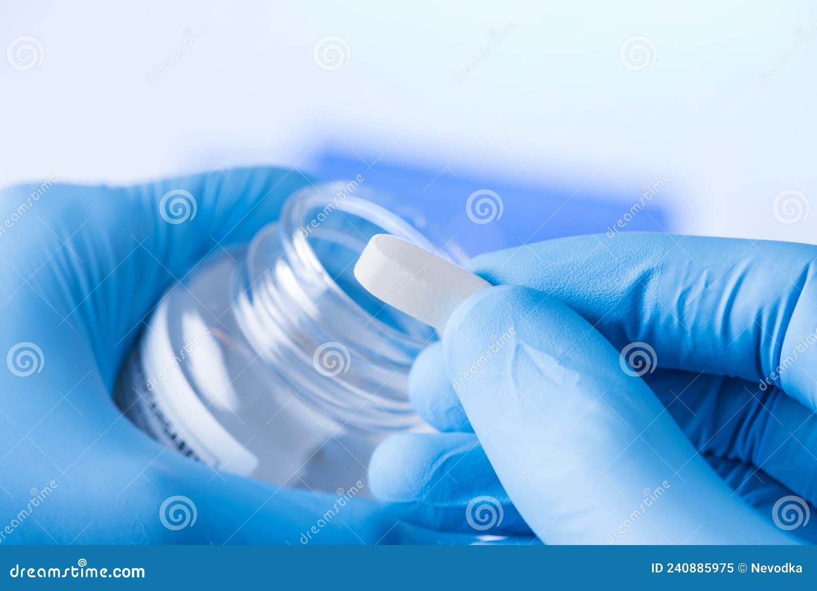 Pill in Scientist Hands. Medical Research Stock Image - Image of human ...
