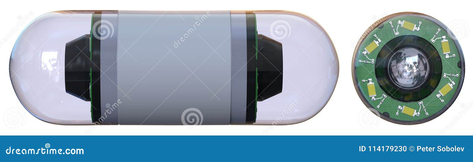 Pill-sized Camera for Capsule Endoscopy Stock Illustration ...