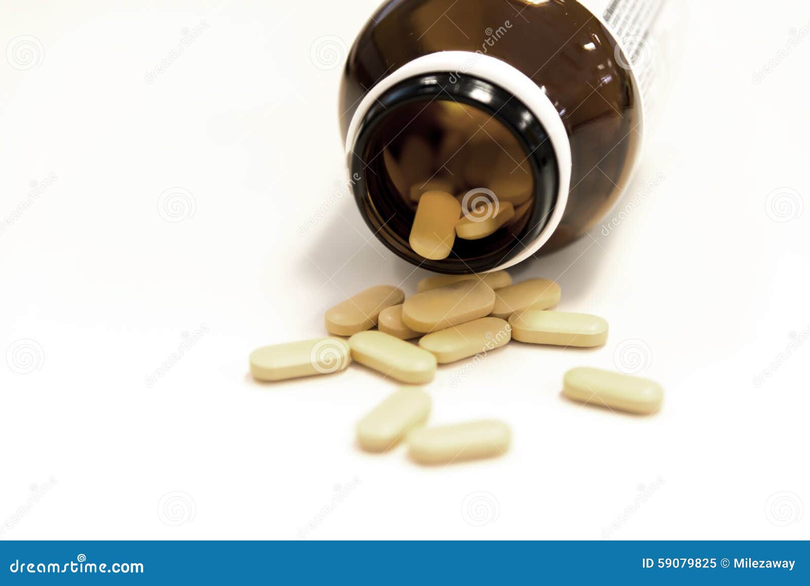 Pill spill from its bottle stock image. Image of science - 59079825