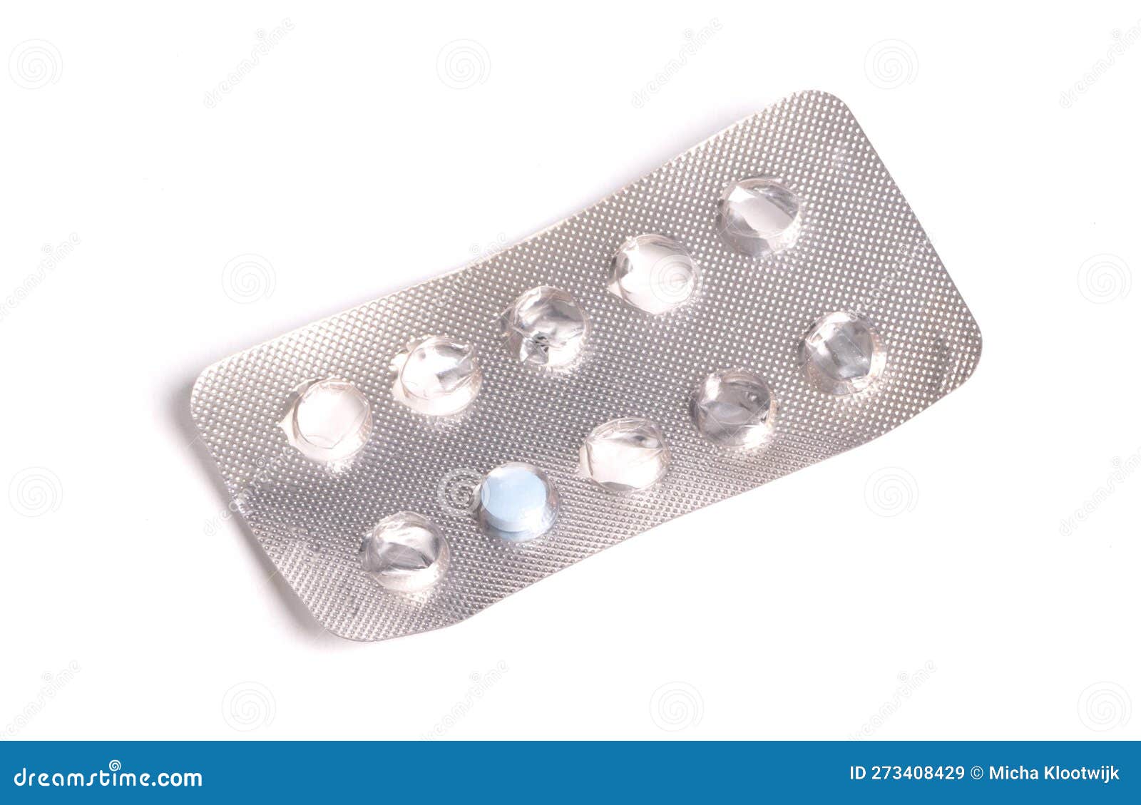 Pill Strip, almost Empty - Just One Left Stock Image - Image of left ...