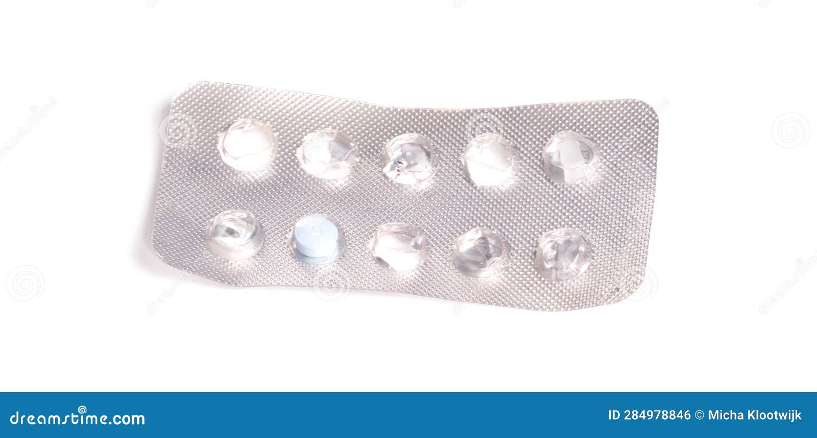 Pill Strip, almost Empty - Just One Left Stock Photo - Image of ...
