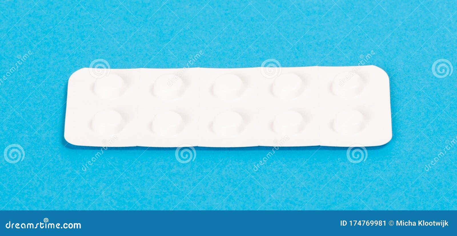 Pill Strip on Blue on Background Stock Image - Image of concept ...