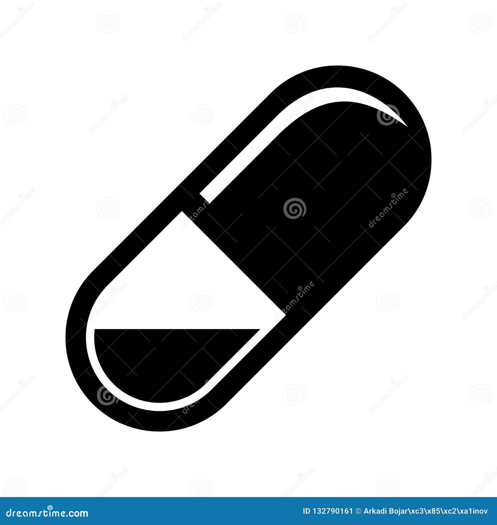 Pill capsule vector icon stock vector. Illustration of capsules - 132790161