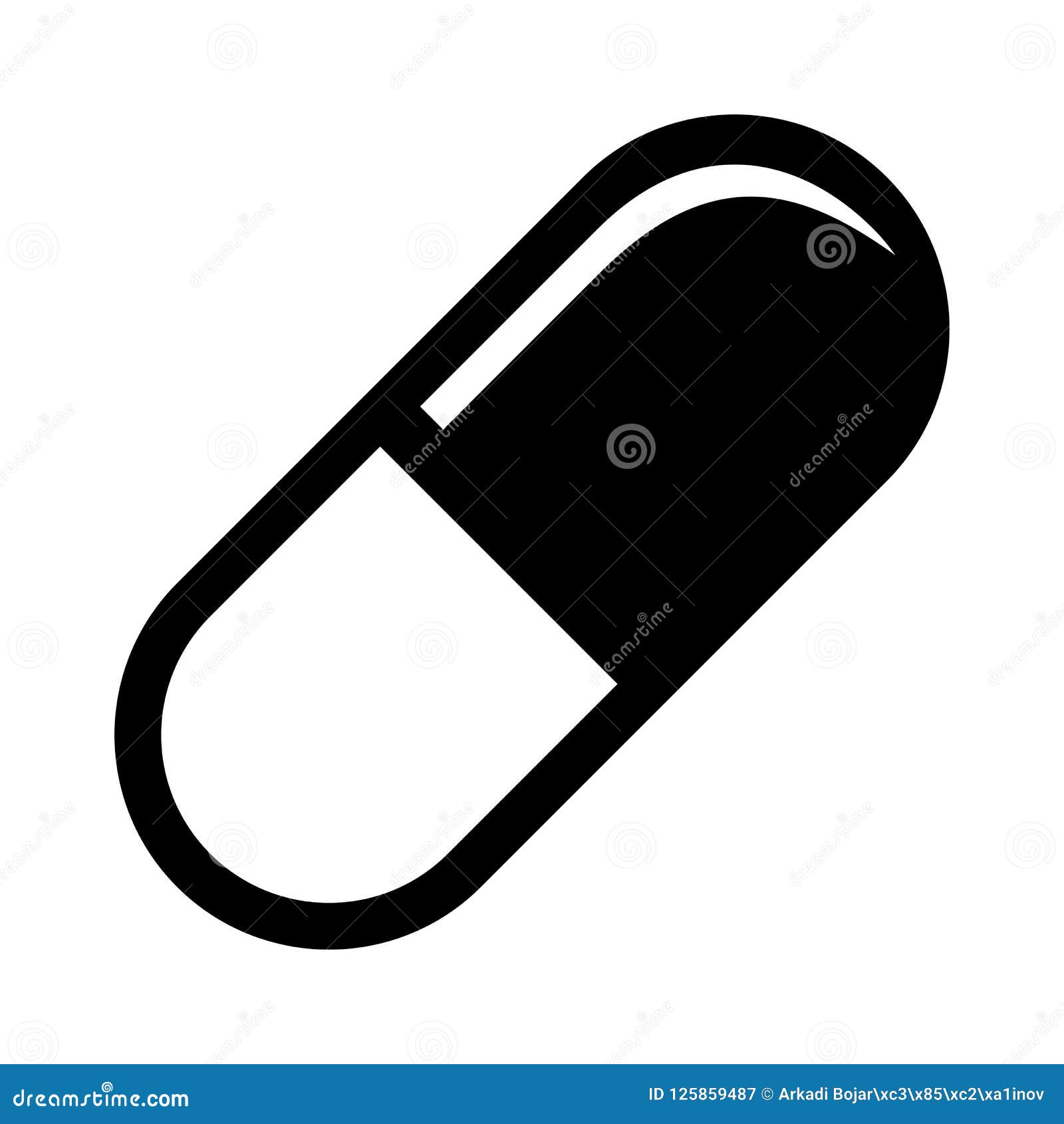 Pill Vector Icon, Drug Tablet, Capsule Mockup. Blue And White Bubbles ...