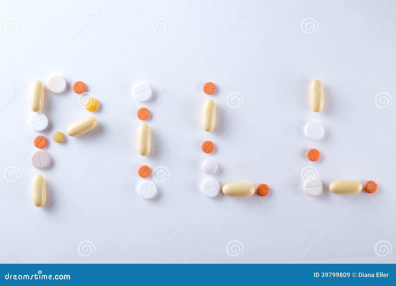 Pill Word Text Made of Colorful Tablets, Pills and Capsules Stock Image ...
