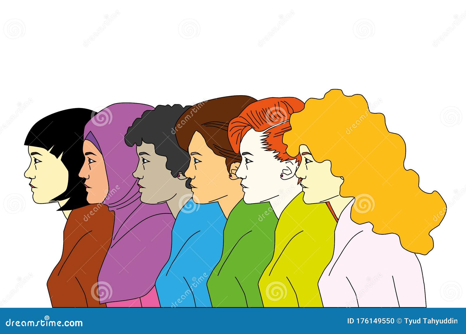 Multi-ethnic Beauty. Different Ethnicity Women Stock Vector ...