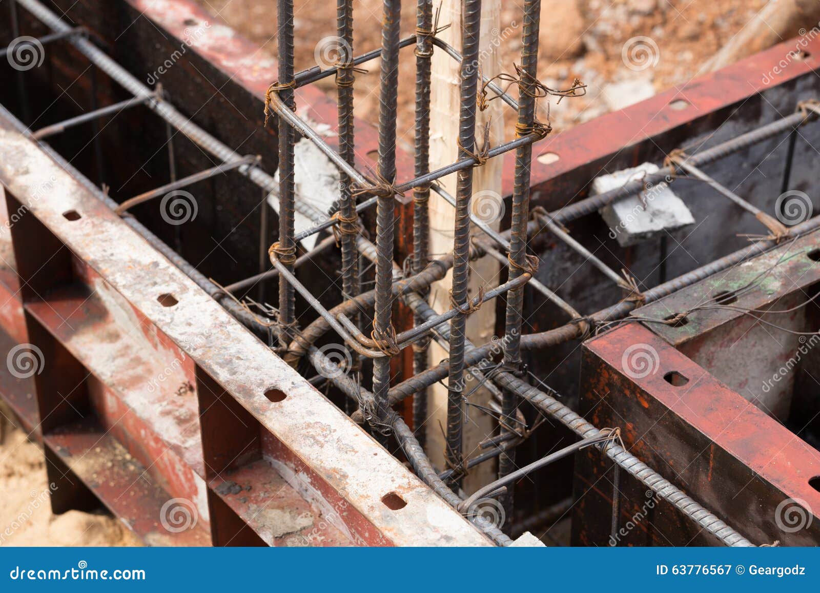 Pillar and Beam Being Constructed at Construction Site Stock Image ...