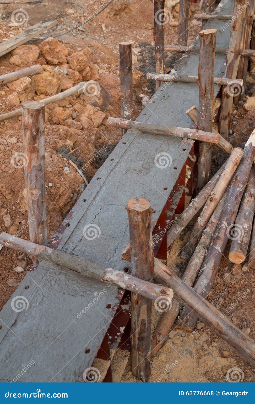 Pillar and Beam Being Constructed at Construction Site Stock Photo ...