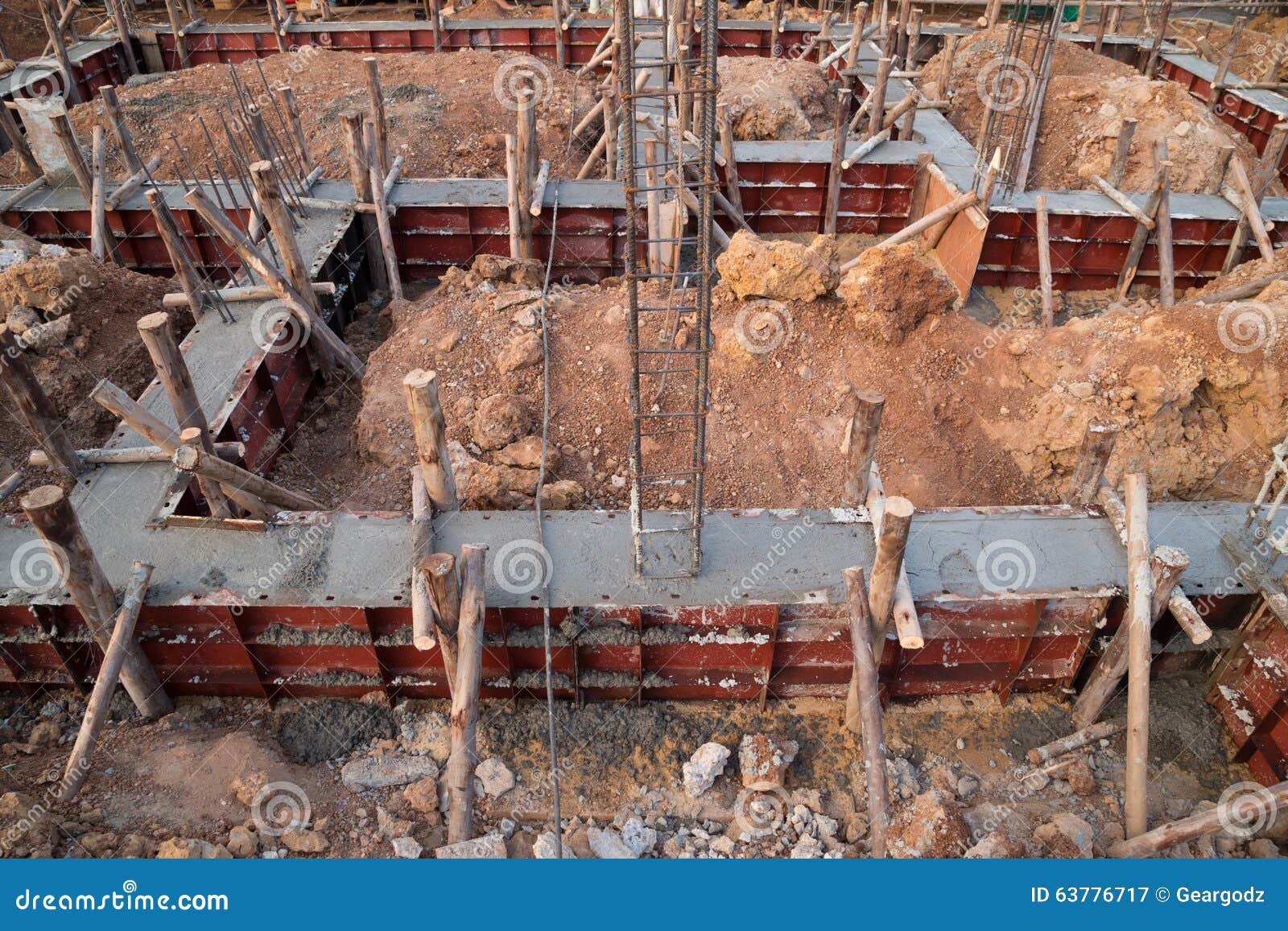 Pillar and Beam Being Constructed at Construction Site Stock Image ...