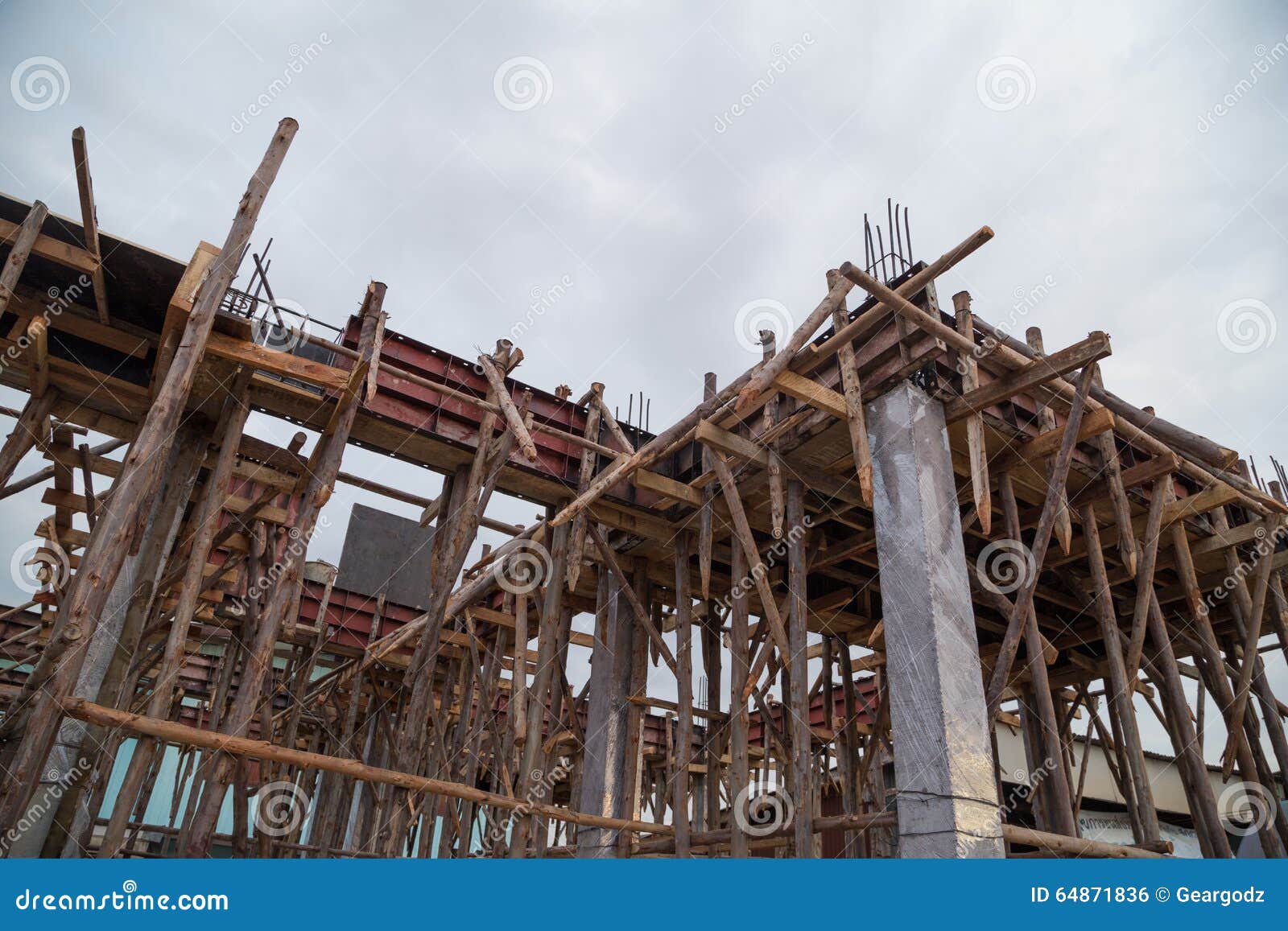 Pillar and Beam Being Constructed Stock Photo - Image of pillar, dirty ...