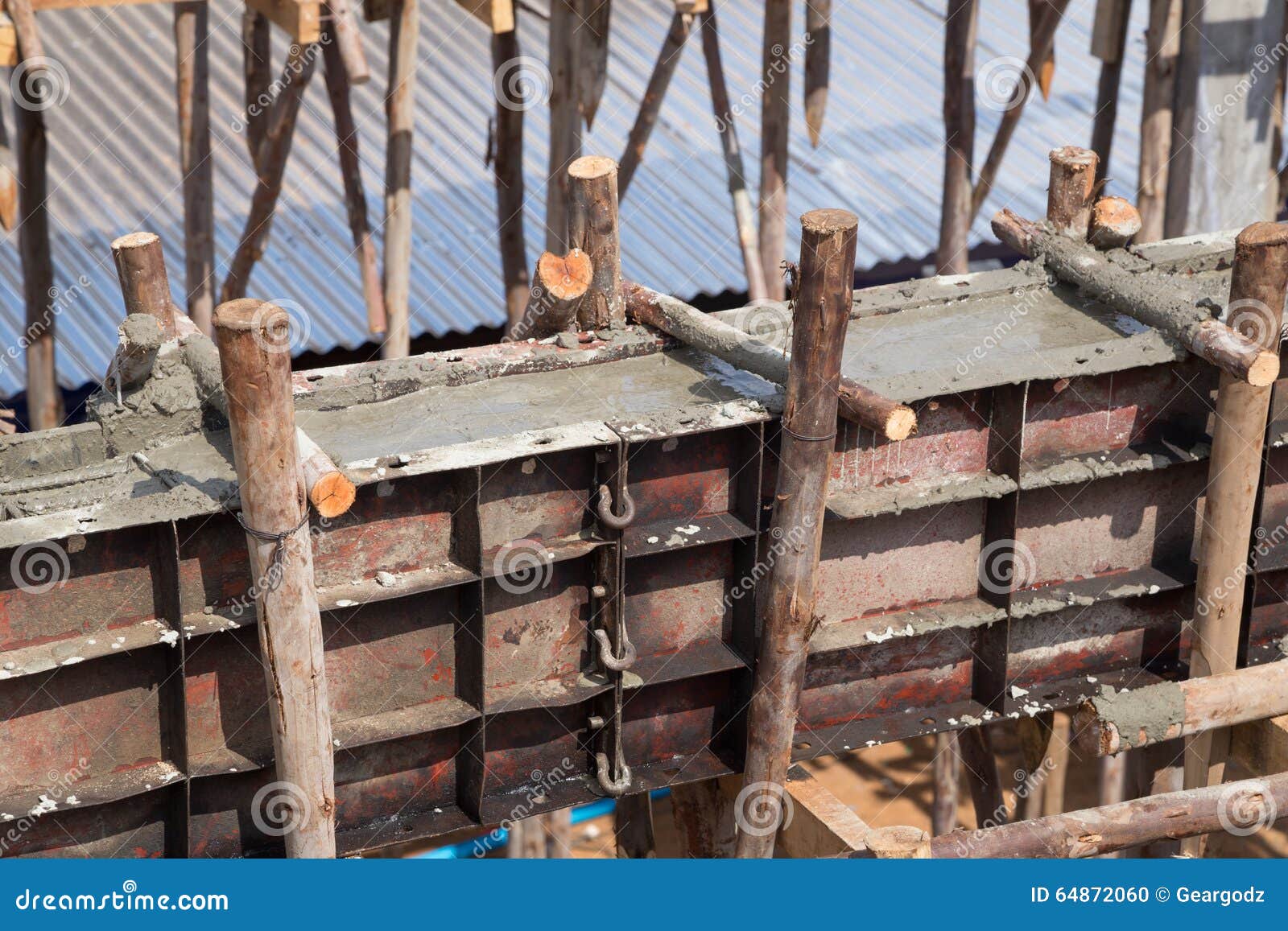 Pillar and Beam Being Constructed Stock Photo - Image of concrete ...