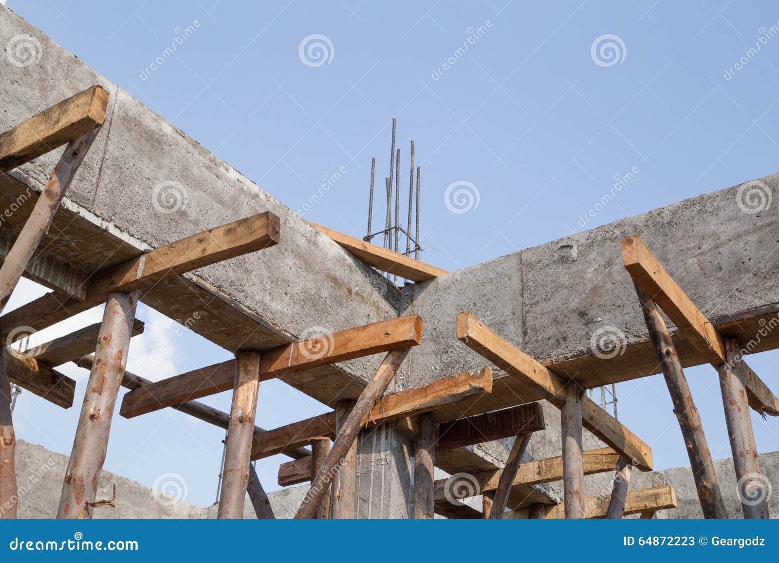 Pillar and Beam Being Constructed Stock Image - Image of home, board ...