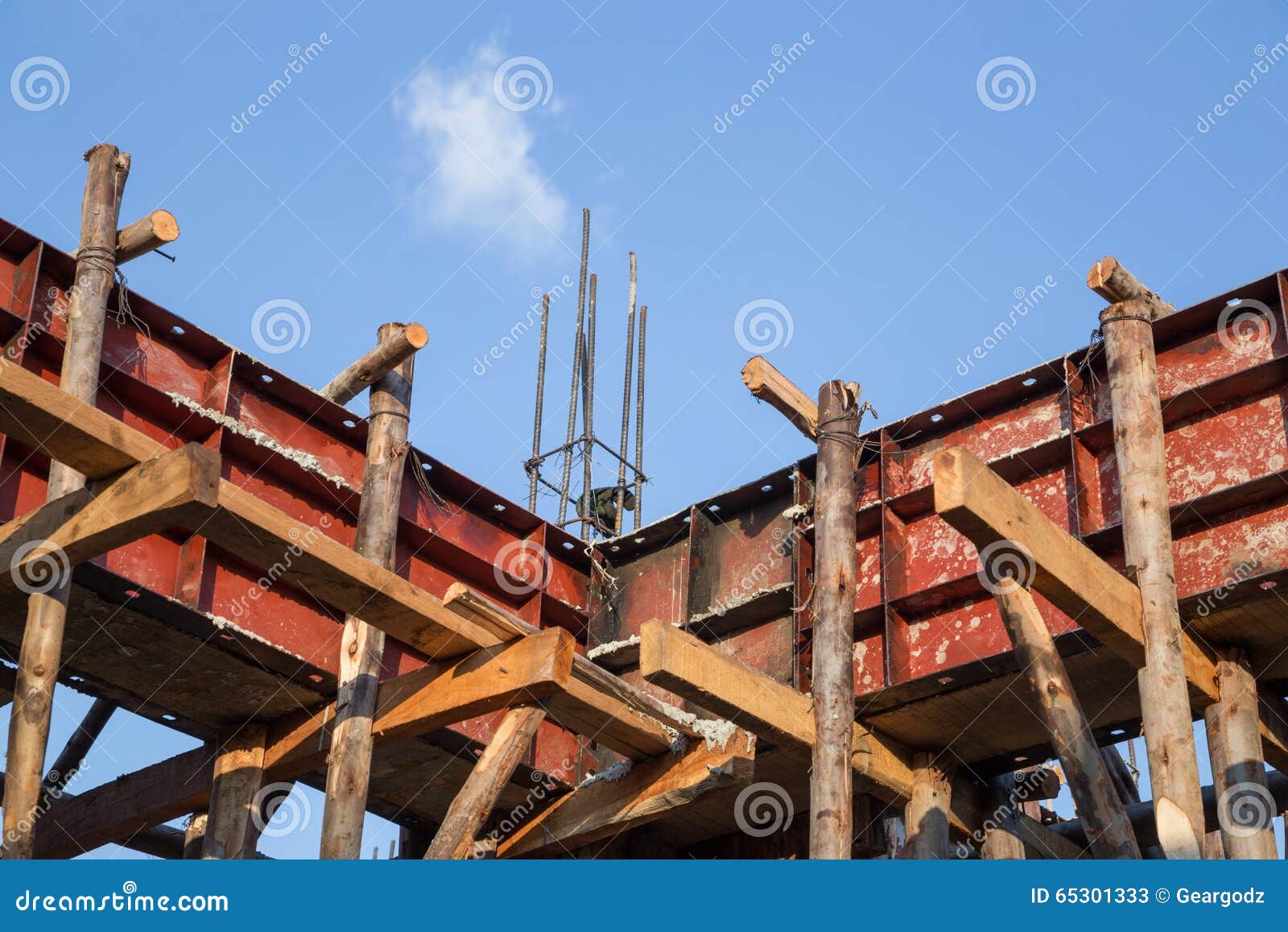 Pillar and Beam Being Constructed Stock Image - Image of industrial ...