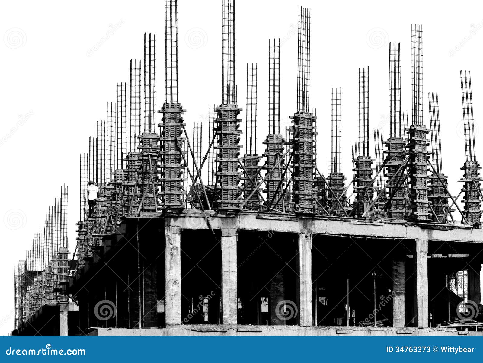 Pillar Building Construct Site Stock Image - Image of labor, home: 34763373