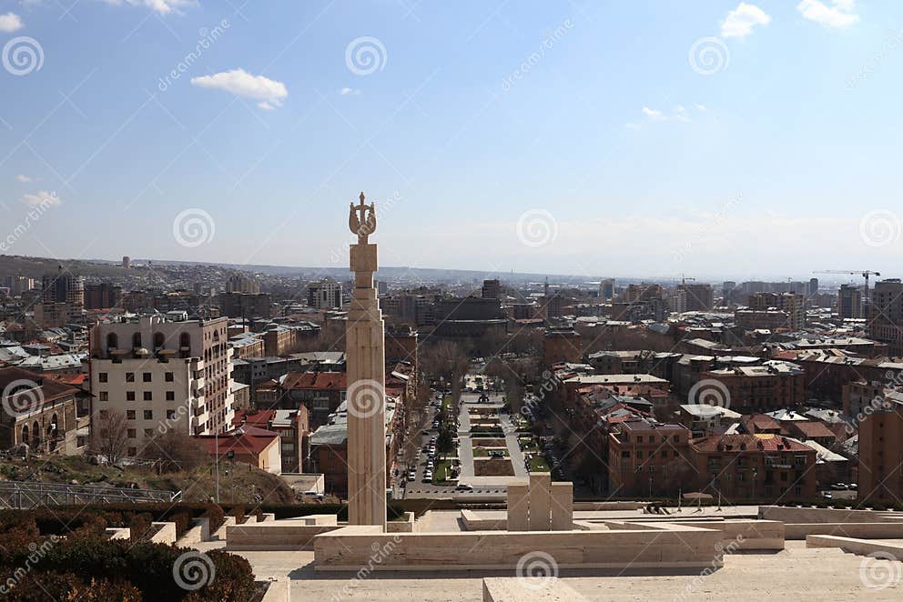 Pillar at Cascade and Yerevan Stock Photo - Image of detail, style ...