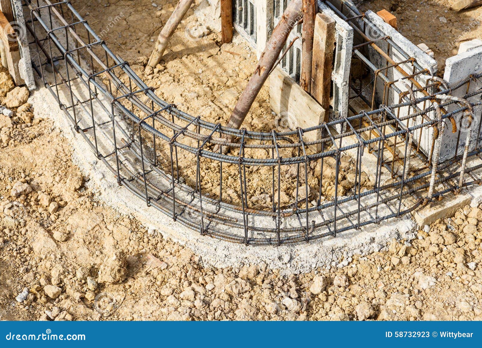 Pillar Cement with Steel Rod in Construction Stock Image - Image of ...