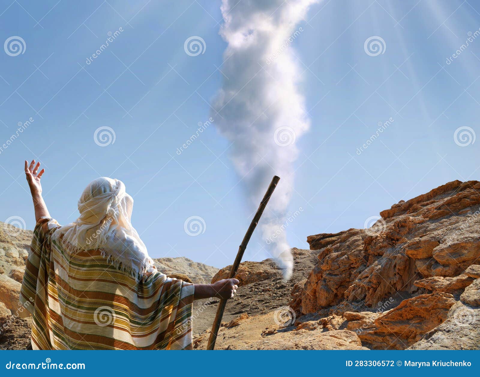A Pillar of Cloud Leads Moses Across the Desert Stock Photo - Image of ...
