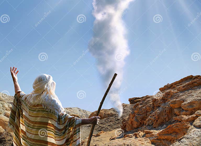 A Pillar of Cloud Leads Moses Across the Desert Stock Photo - Image of ...