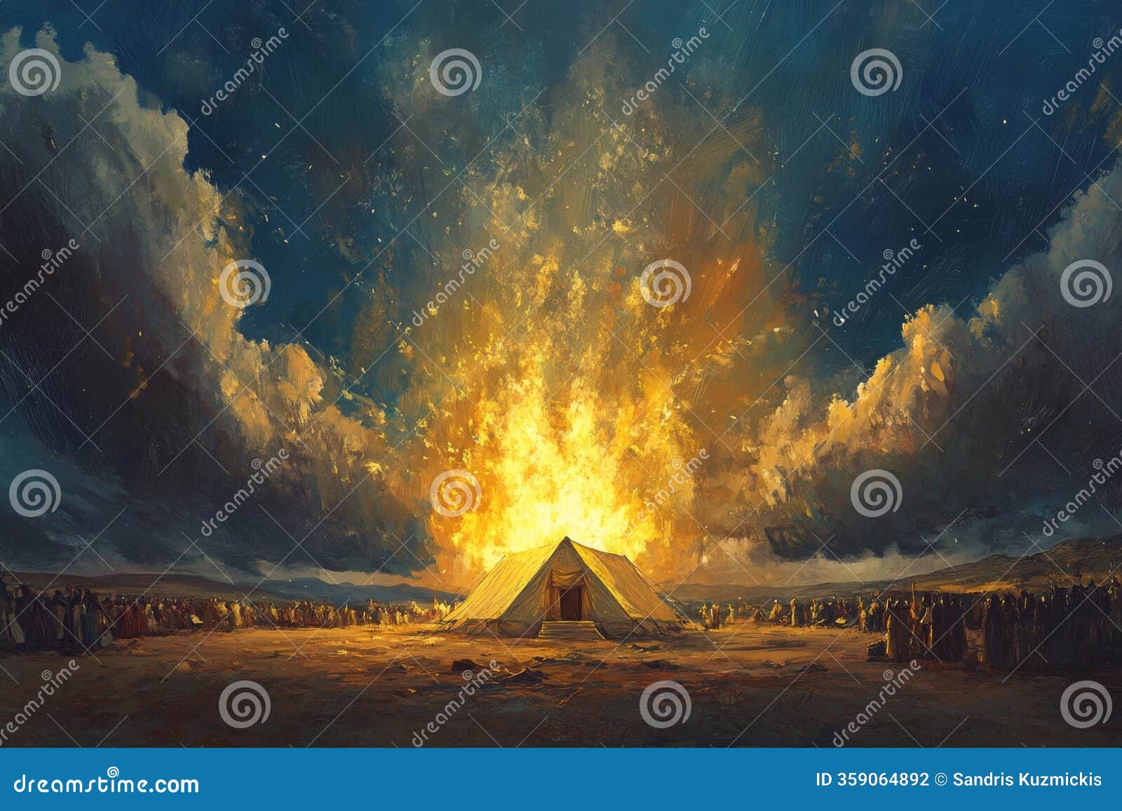 The Pillar of Cloud Over the Tabernacle of the Congregation in Desert, Bible Story. Generative ...