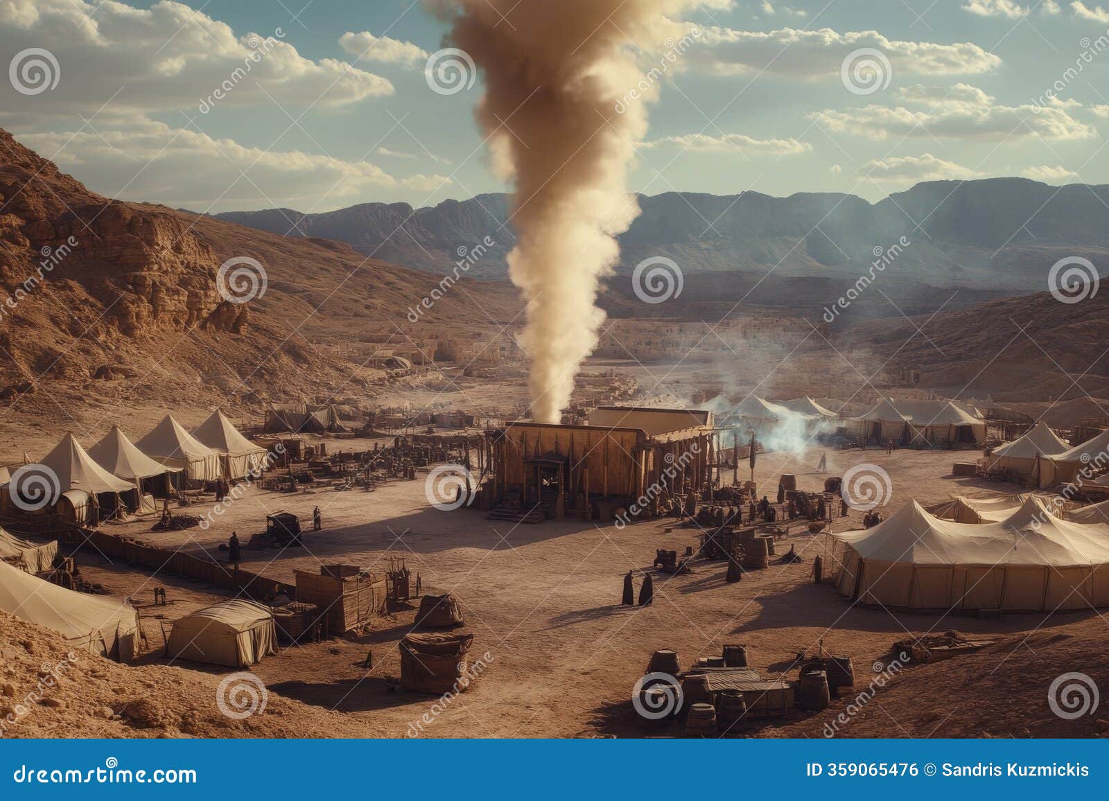 The Pillar of Cloud Over the Tabernacle of the Congregation in Desert, Bible Story. Generative ...