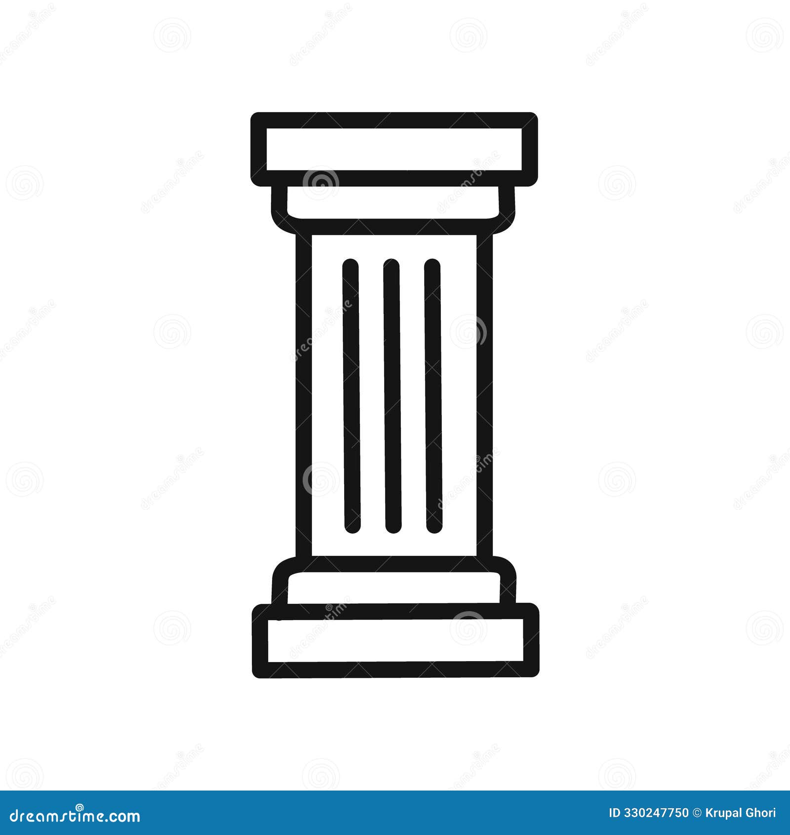 Pillar Column Icon Linear Graphics Set Vector Stock Vector ...