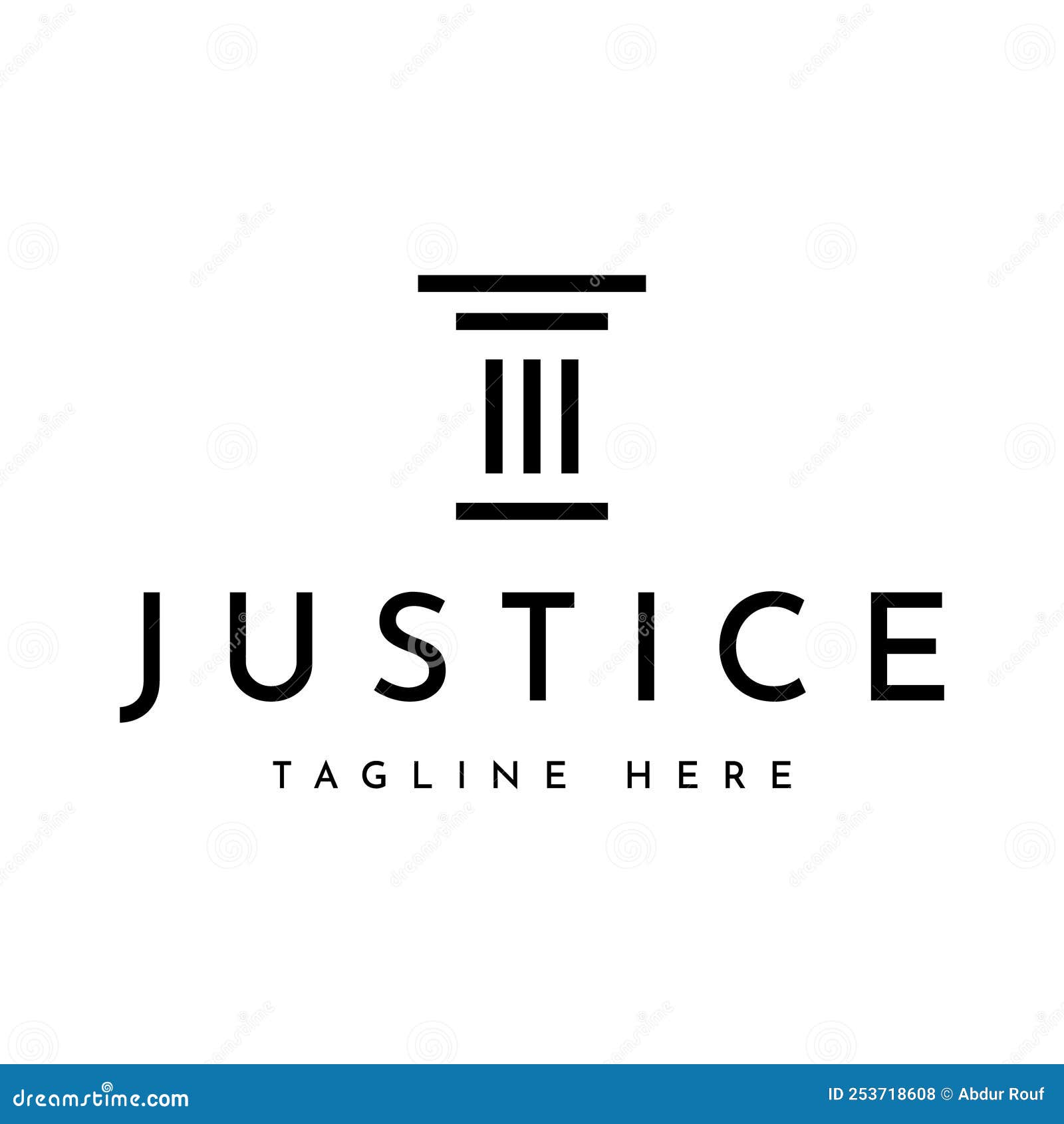 Pillar Column in a Minimalist Style Logo Design Stock Illustration ...