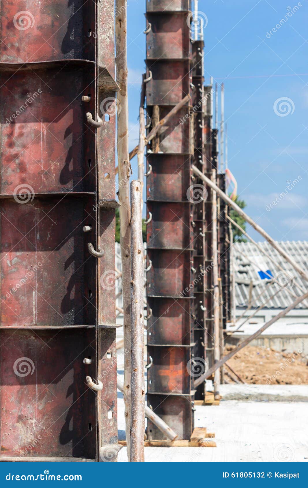 Pillar construction stock photo. Image of board, iron - 61805132