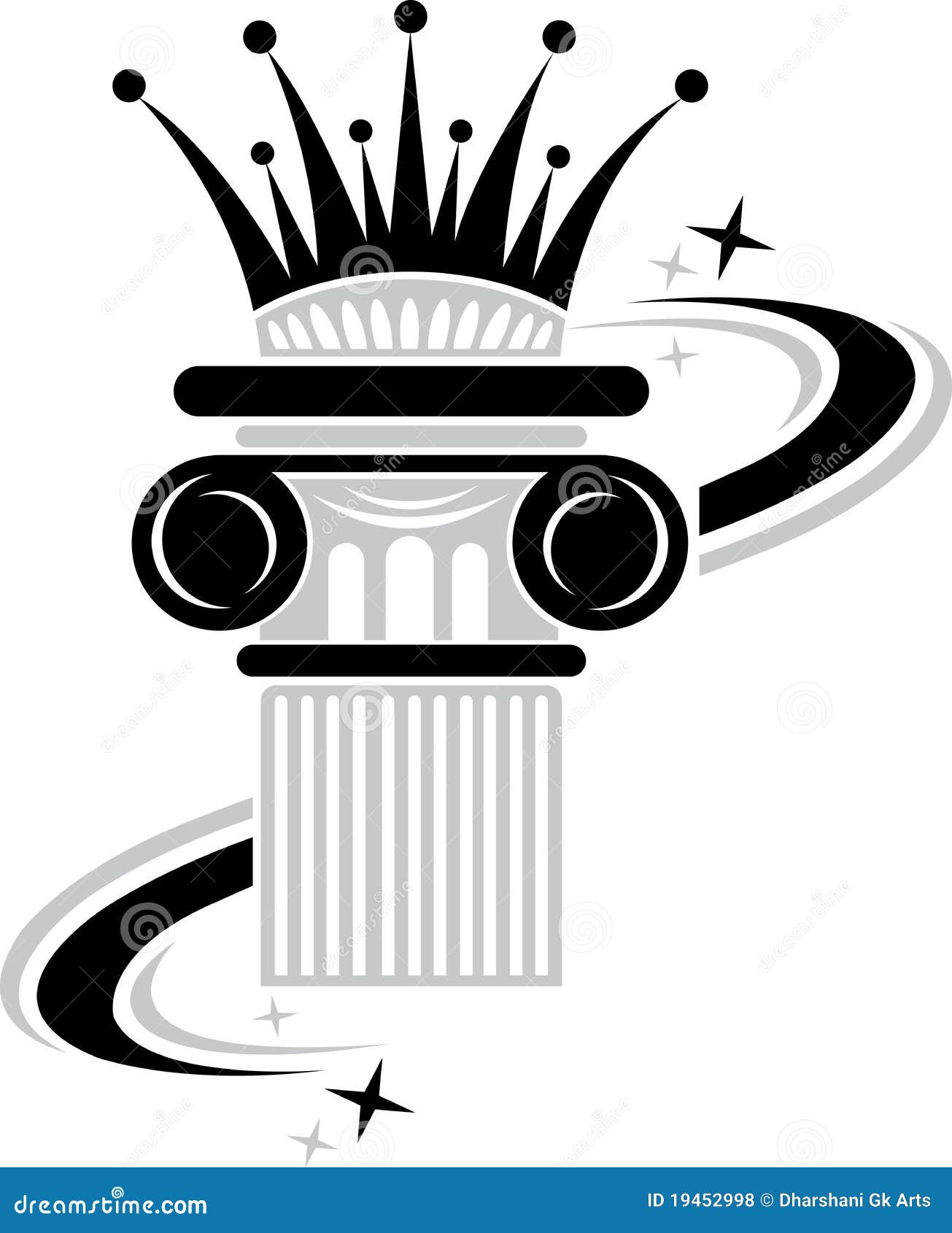 Crown Pillar Brick Logo Vector | CartoonDealer.com #150222185