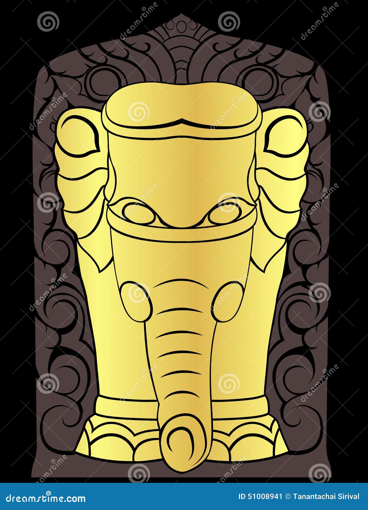 Pillar of elephant stock vector. Illustration of powerful - 51008941