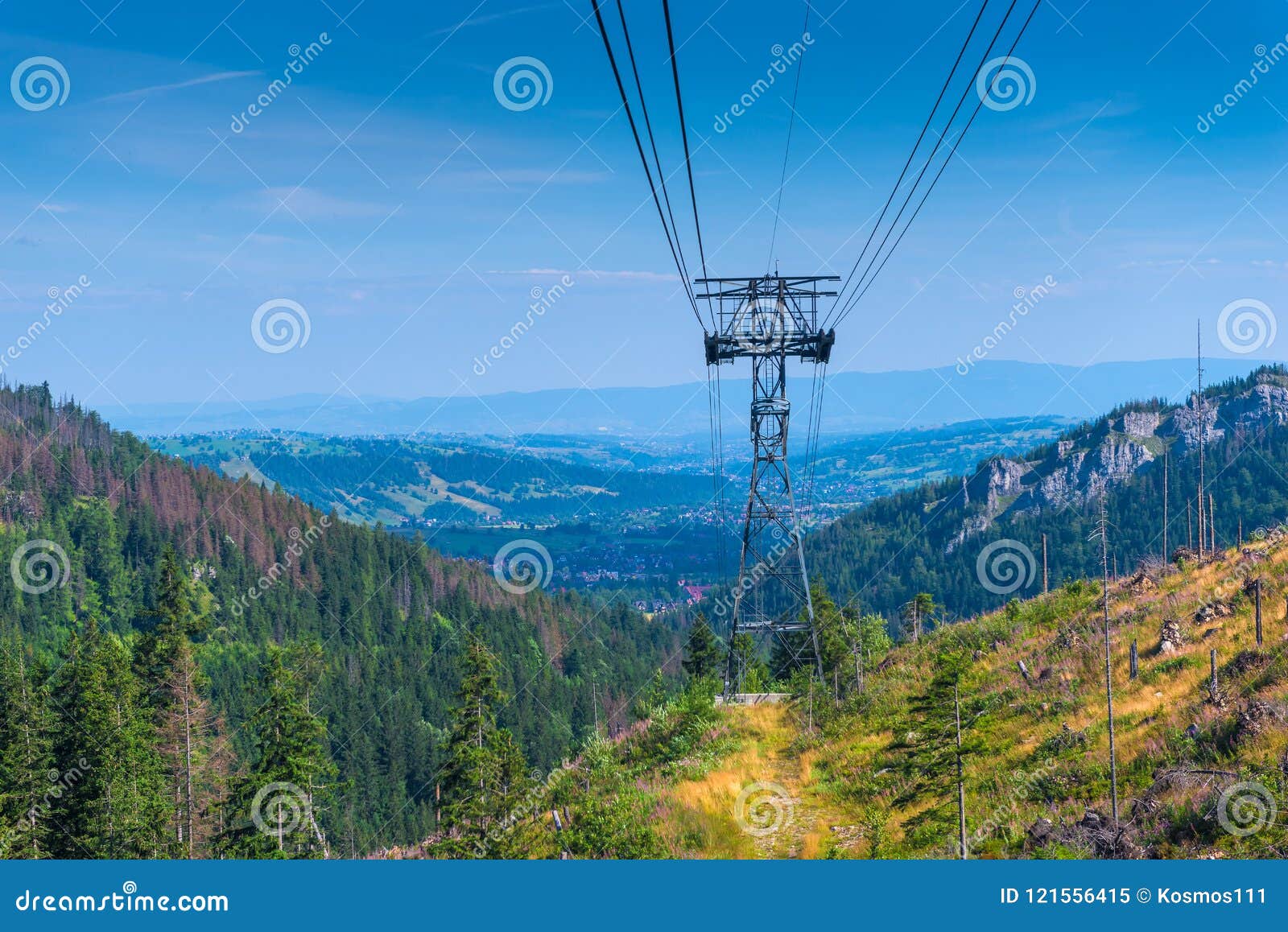 The Pillar of the Funicular in the Tatra Mountains Stock Image - Image ...