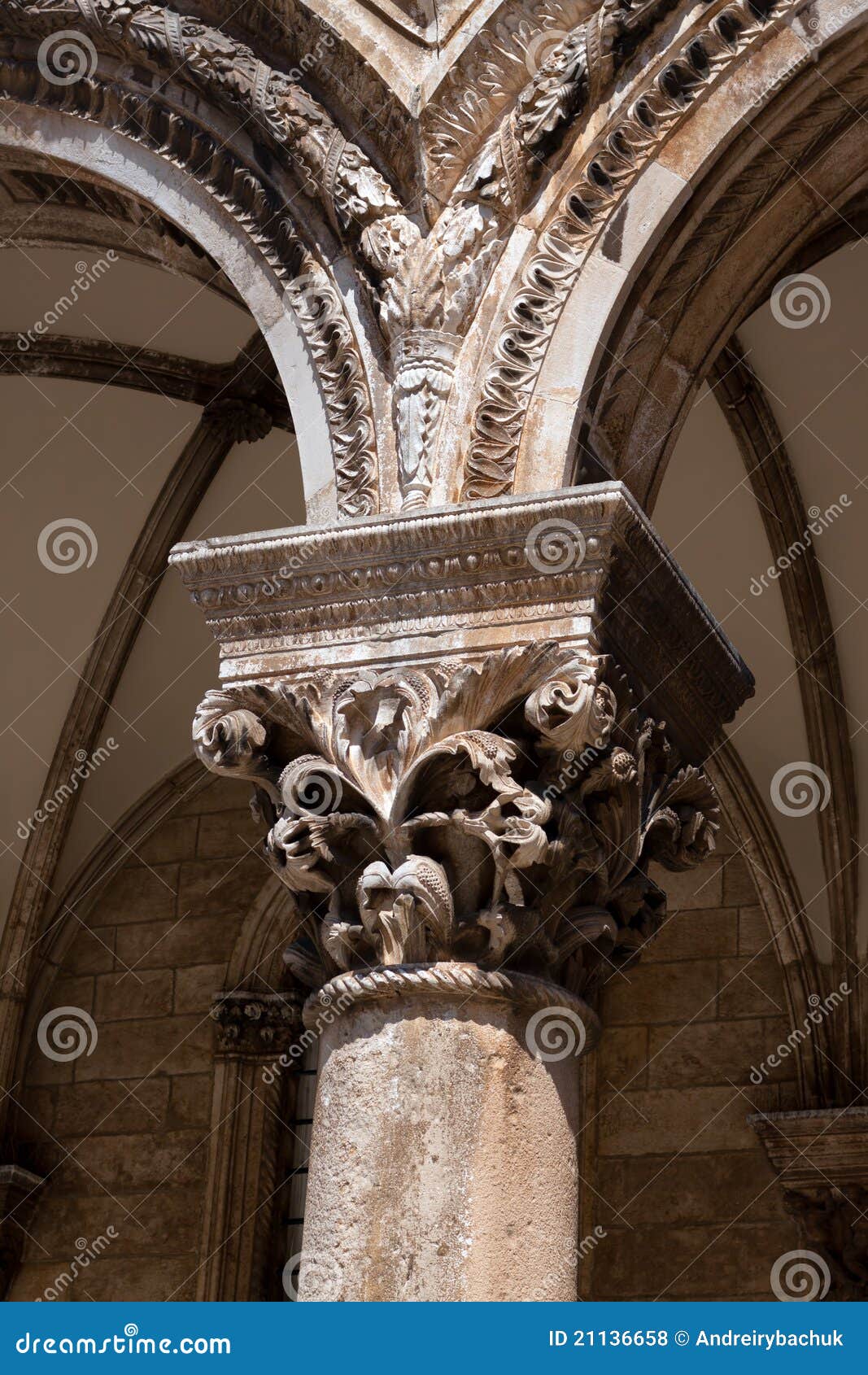 Pillar in the Gothic-Renaissance Style. Stock Photo - Image of exterior ...