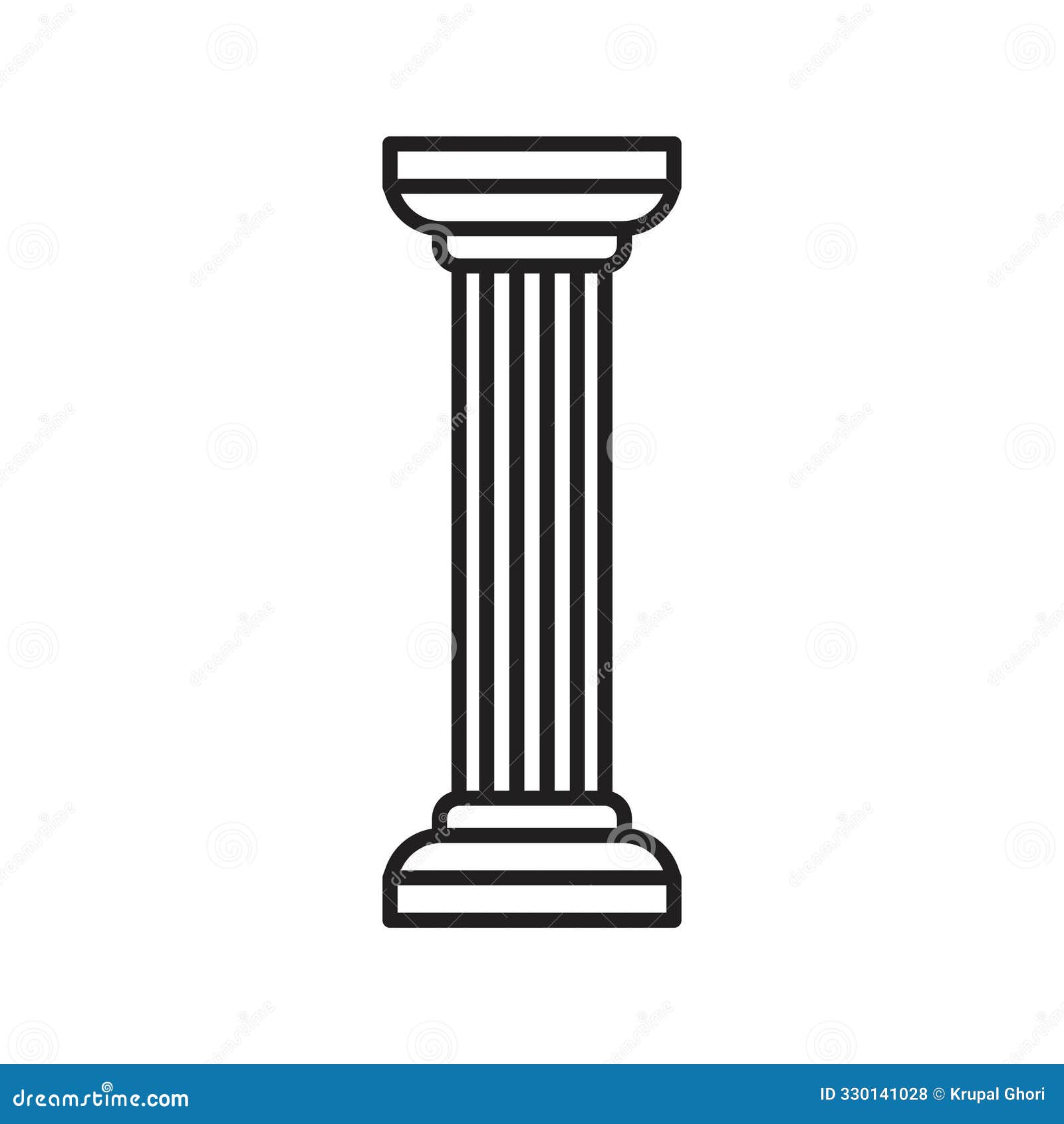 Pillar Icon Line Art Vector Stock Vector - Illustration of column, icon ...