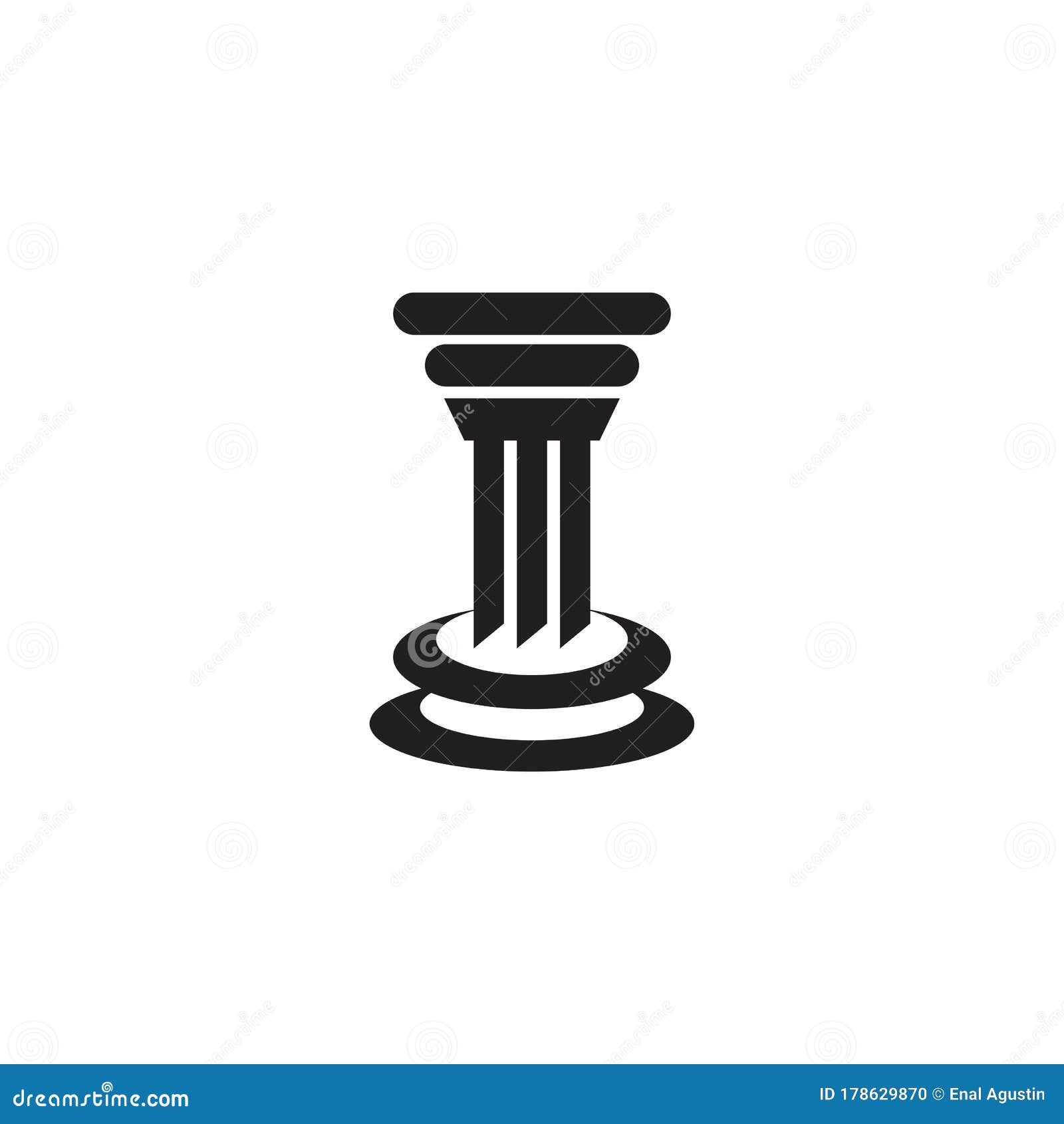 Pillar Icon Logo Design Vector Template Stock Vector - Illustration of ...