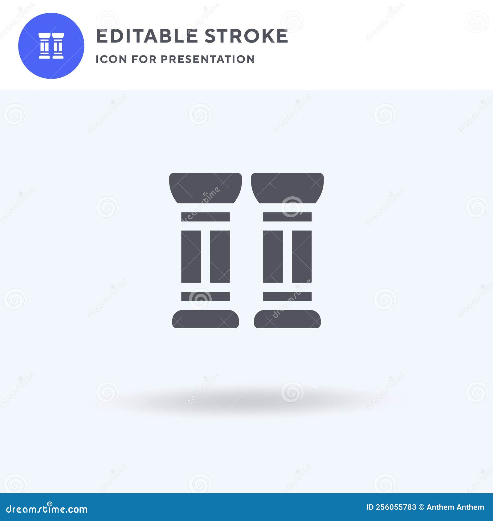 Pillar Icon Vector, Filled Flat Sign, Solid Pictogram Isolated on White ...